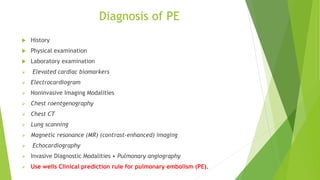 Diagnosis and managment of pulmonary embolism | PPT