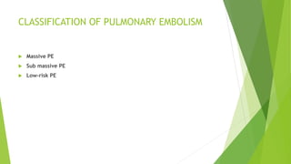 Diagnosis and managment of pulmonary embolism | PPTX