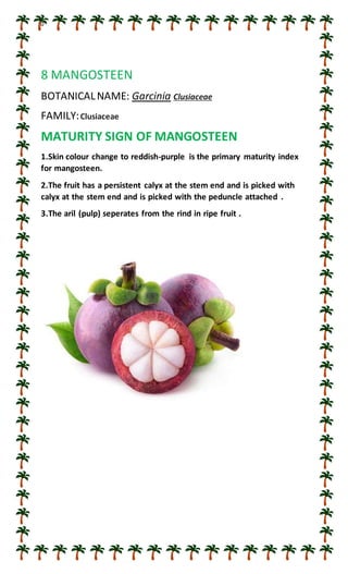 Maturity indecs of minor fruits and vegetables | DOCX