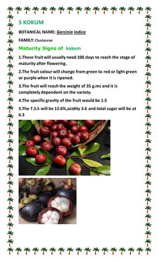 Maturity indecs of minor fruits and vegetables | DOCX