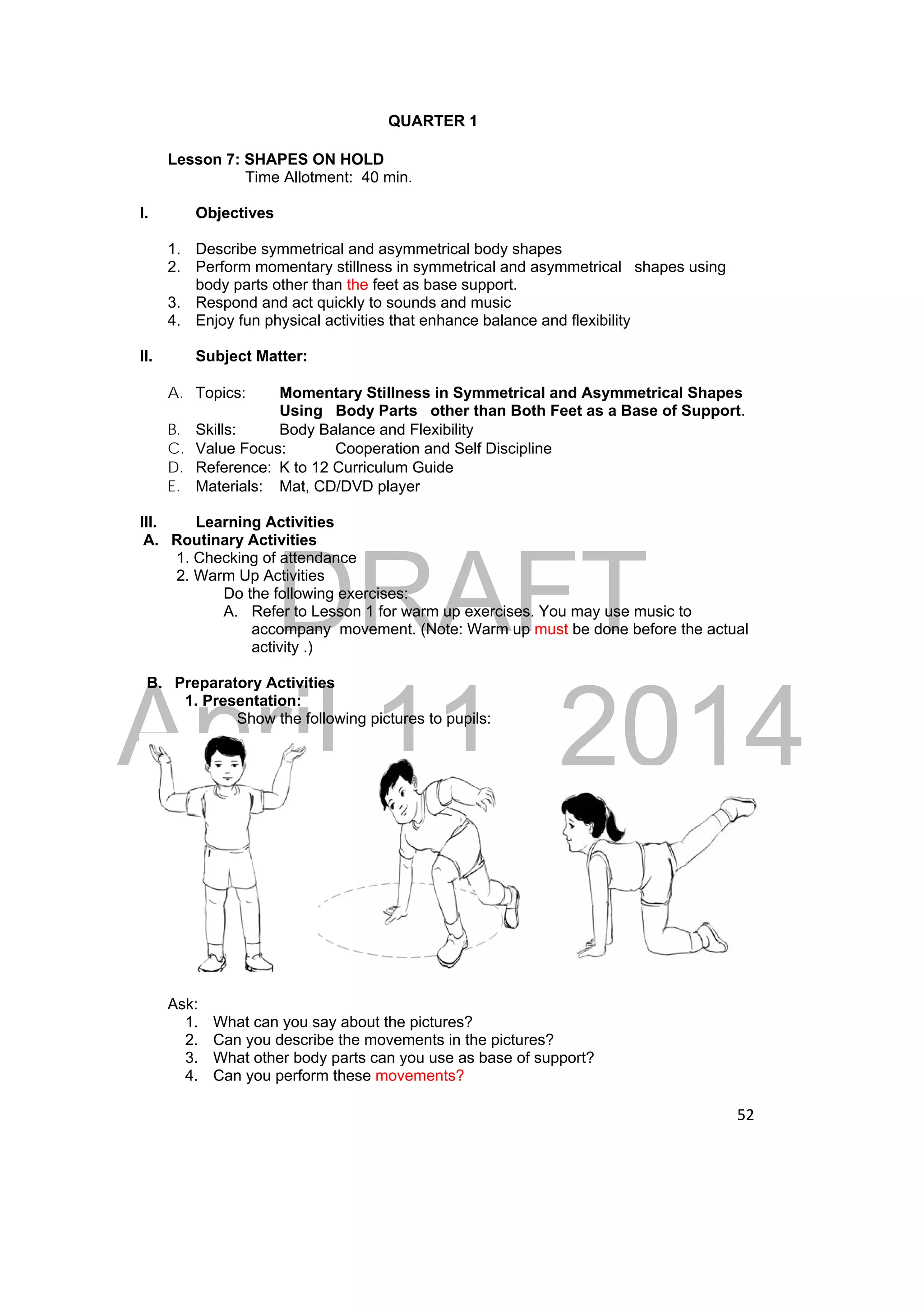 Grade 3 PE Teachers Guide | PDF