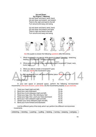 Grade 3 PE Teachers Guide | PDF