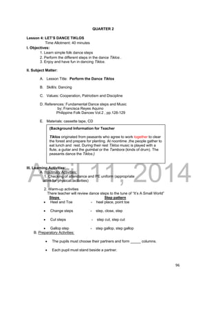 Grade 3 PE Teachers Guide | PDF