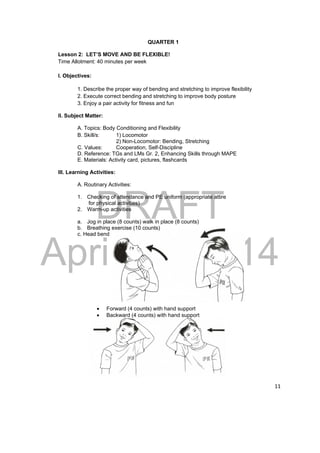 Grade 3 PE Teachers Guide | PDF
