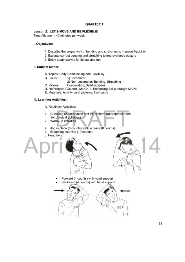 Grade 3 PE Teachers Guide | PDF