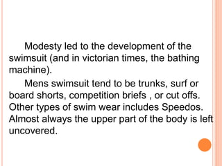 Swimming Lesson and Clothing | PPTX