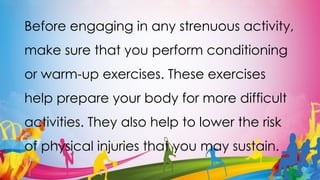 pe 4.pptx conditioning warm up exercise in p.e | PPTX