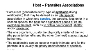 PE 600.01- Introduction to Parasitology & Principles of Parasitism [MSc ...