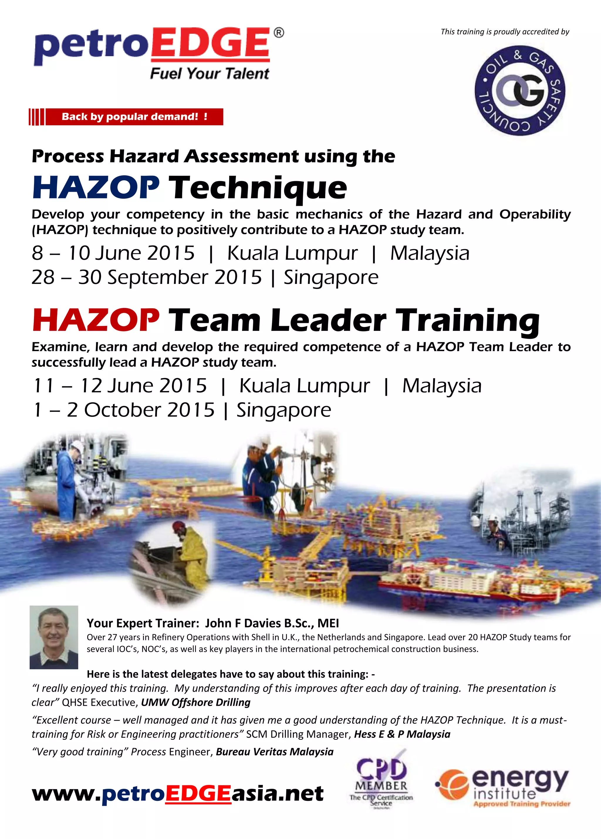 Hazop training - Hazard training | PDF
