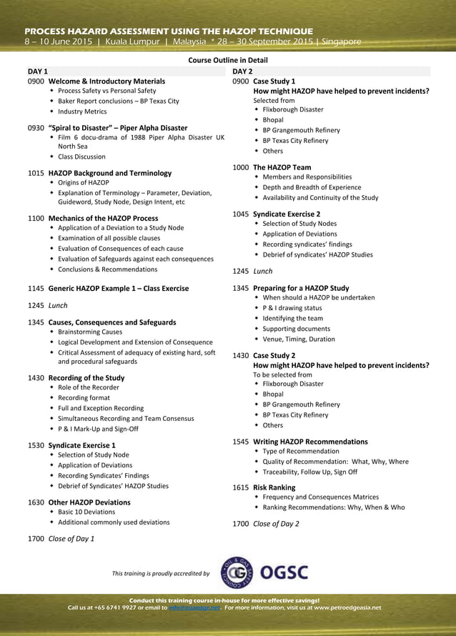 Hazop training - Hazard training | PDF