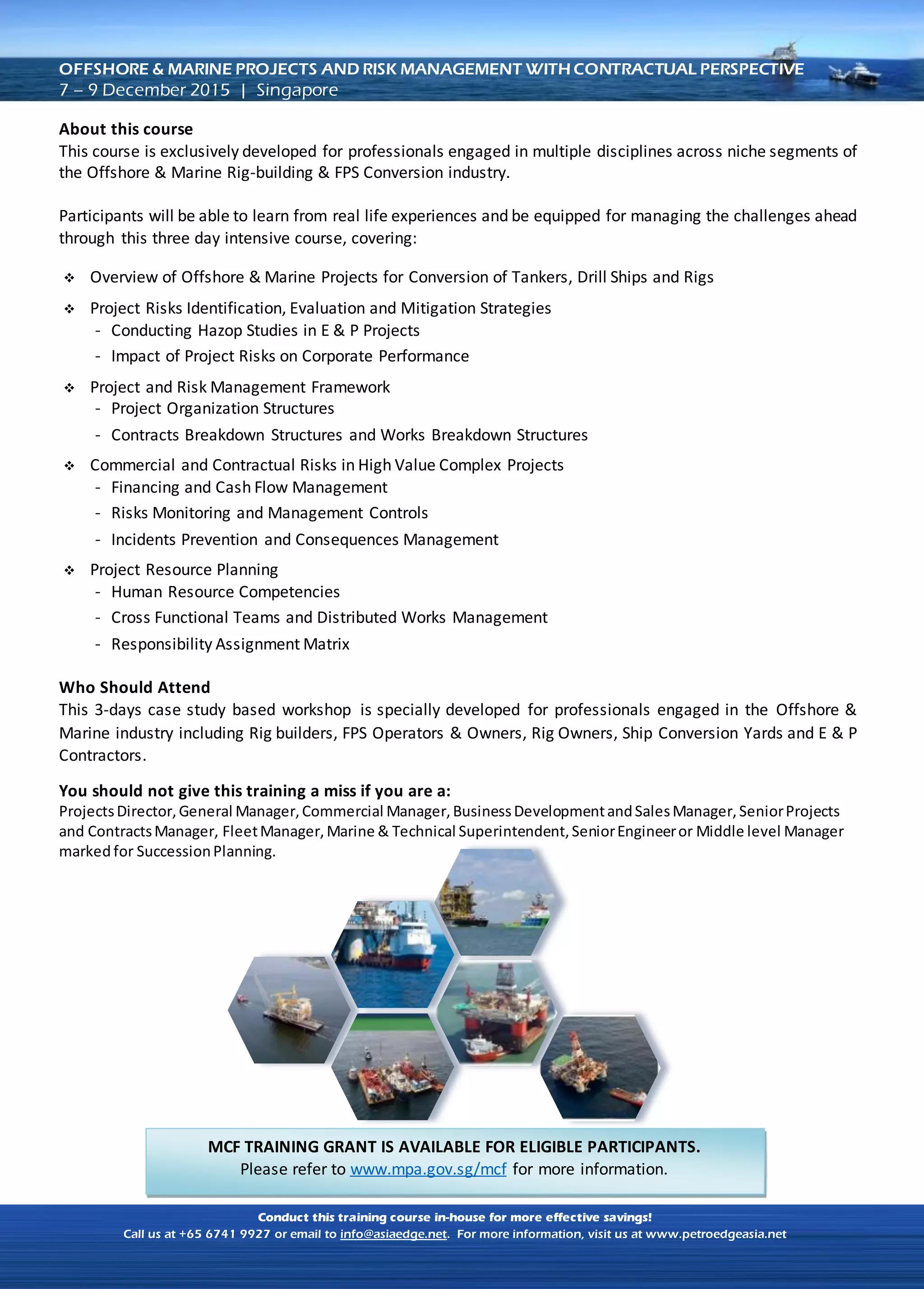 Offshore & Marine Projects and Risk Management with Contractual ...