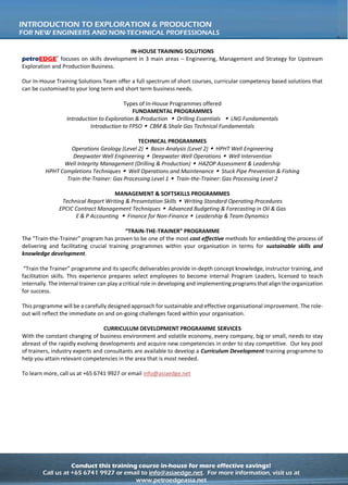 PE950 Introduction To Exploration & Production For New Engineers And ...