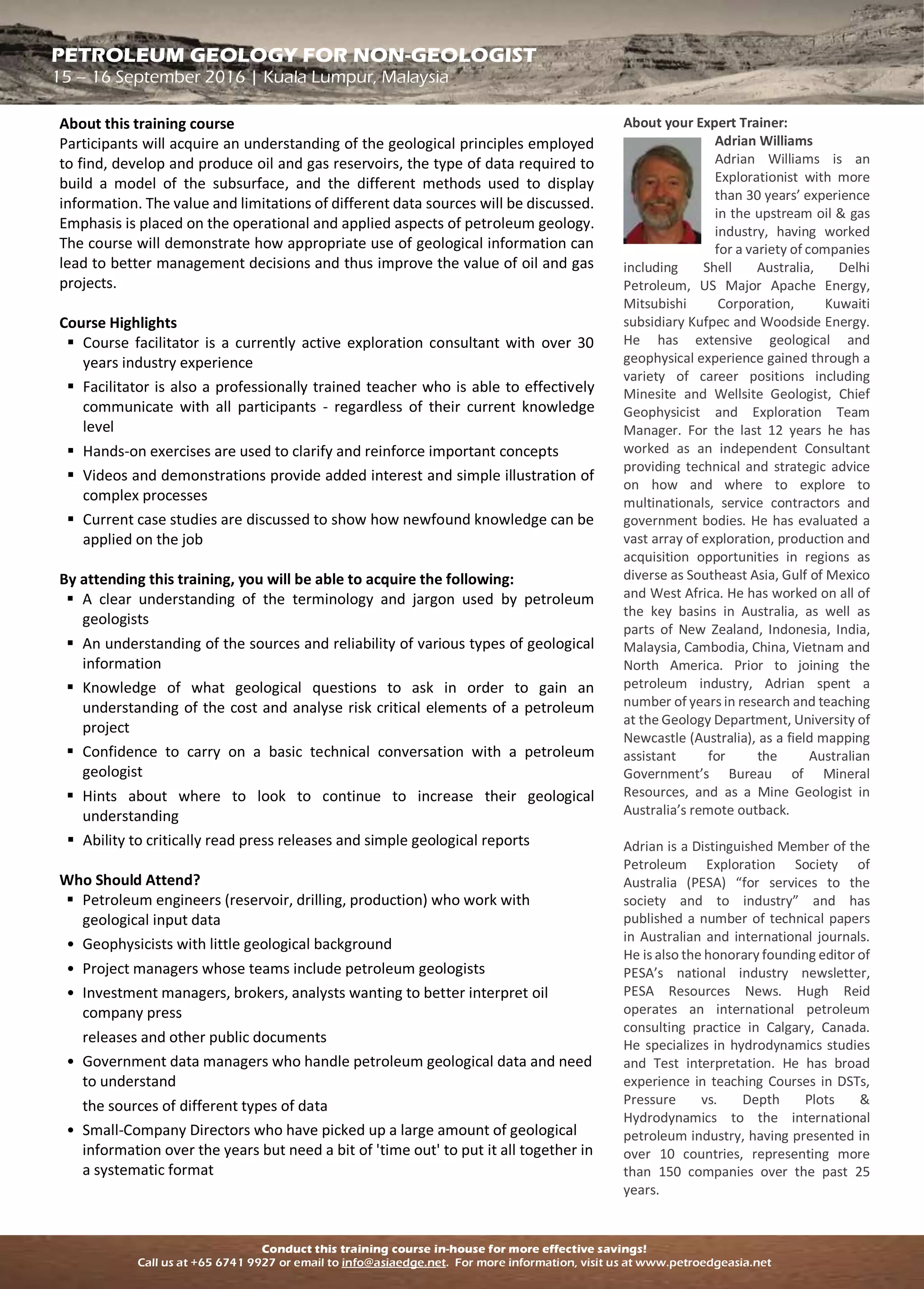 PETROLEUM GEOLOGY FOR NON-GEOLOGIST | PDF
