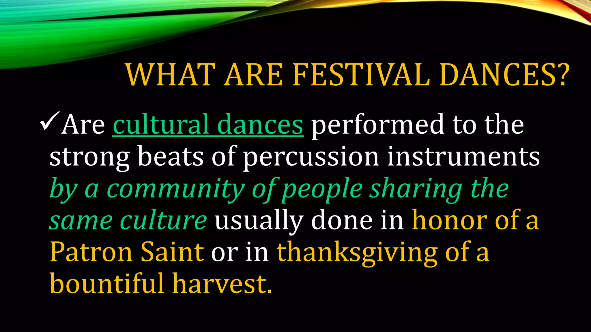 An introduction to Philippine Festival Dances (Religious and Secular ...