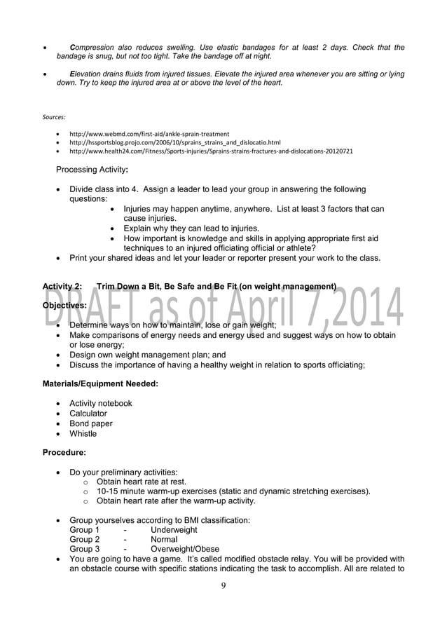 MAPEH P.E. Grade 9 | PDF