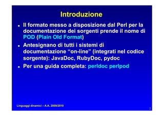 Pe a2 perl-documentazione | PPT