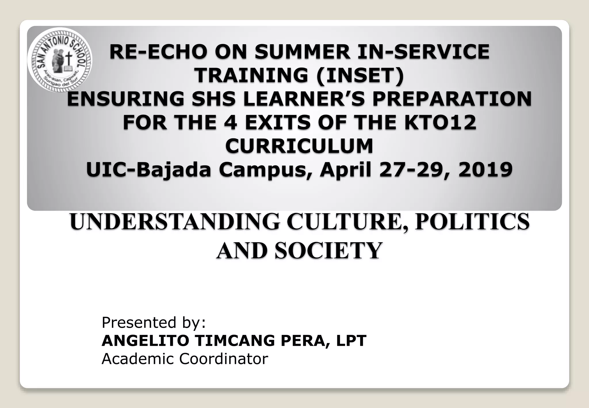 Peac cidam presentation 2019 | PPTX