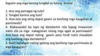 Pagdamay sa katutubong dayuhan.Peace edu | PPT