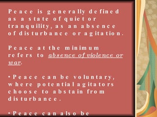 Peace and Conflict Nature | PPT