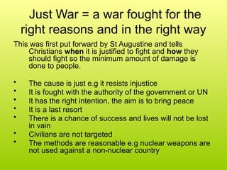 Peace war and Conflict Revision studypptx | PPT