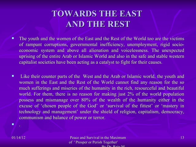 COMING OF THE AGE OF 'PERISH OR PROSPER TOGETHER': NEW MEANING FOR ...