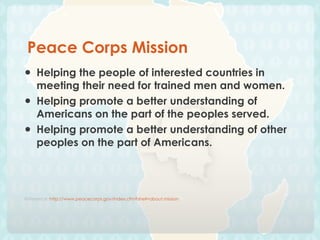 Experiences on Peace Corps in the Congo | PPT
