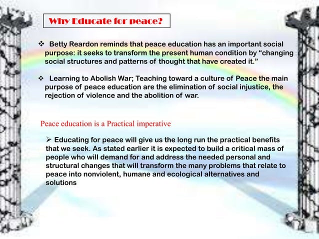Peace Education (A Transformative Response to Major Societal Challenges) | PPTX