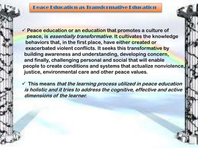 Peace Education (A Transformative Response to Major Societal Challenges ...