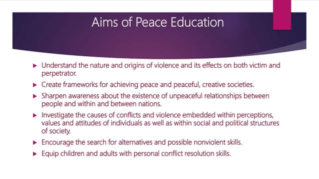 Peace education, positive peace, negative peace, types of peace ...