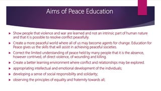 Peace education, positive peace, negative peace, types of peace ...