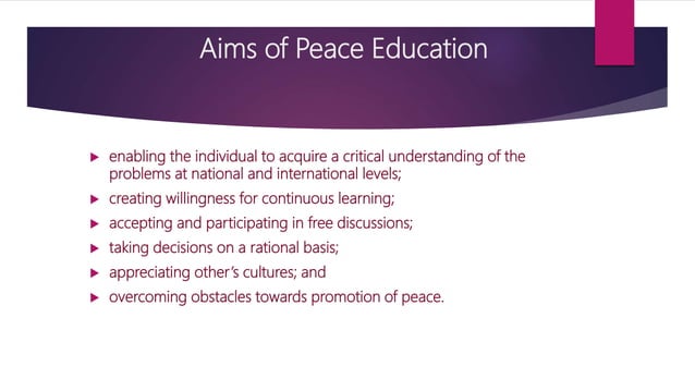 Peace education, positive peace, negative peace, types of peace ...