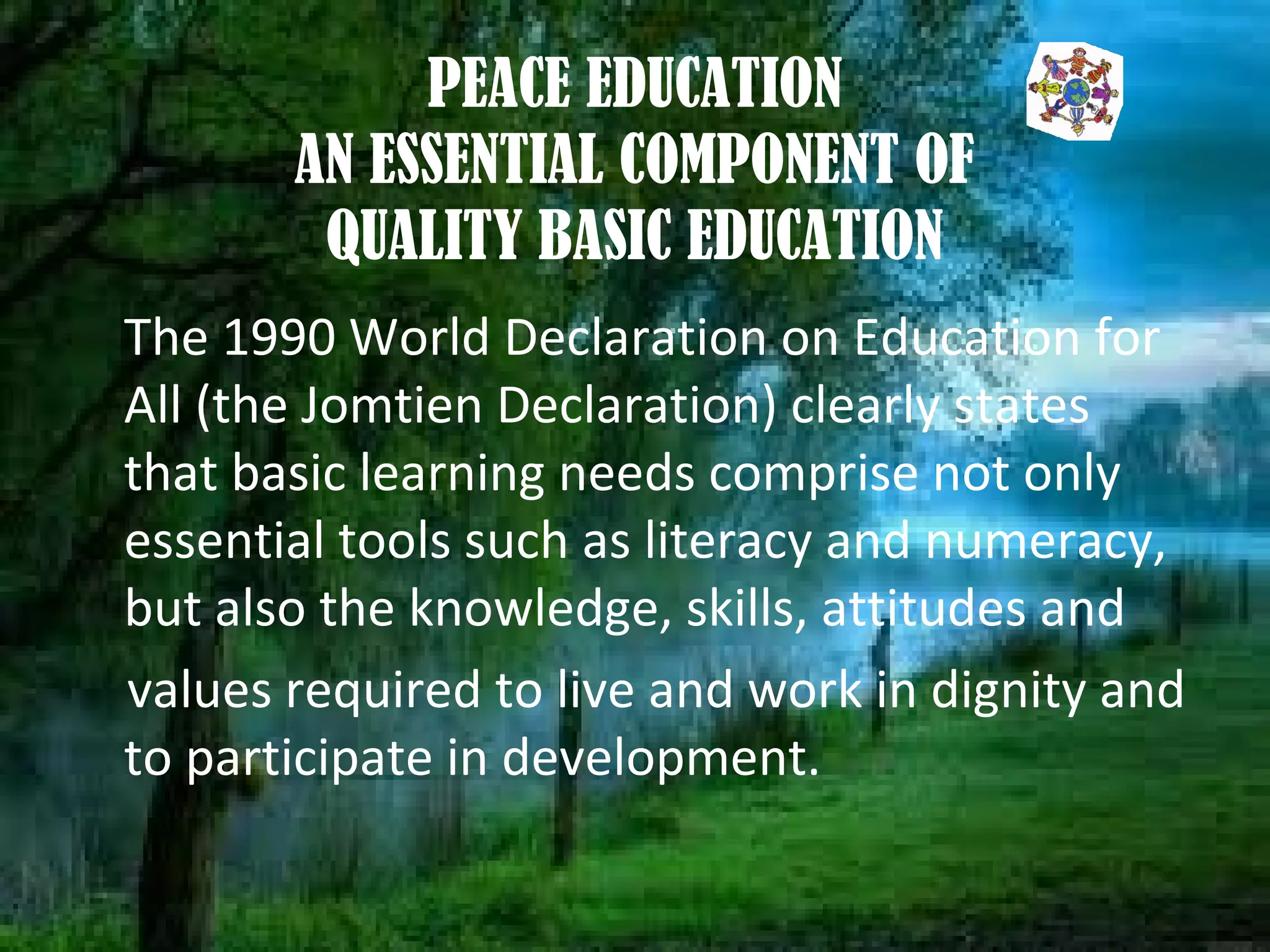Peace education in schools | PPT