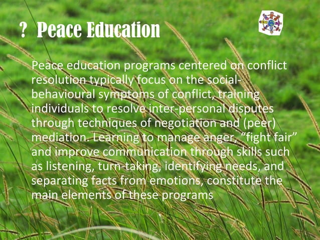 Peace education in schools | PPT