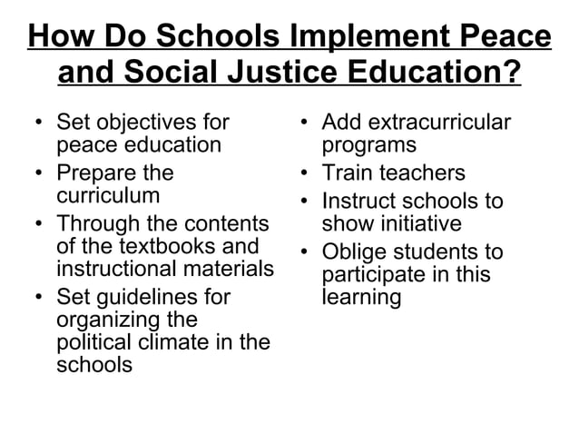 Peace education presentation | PPT