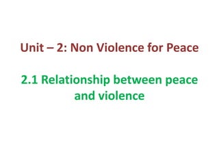 Non Violence for Peace | PPTX