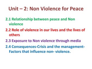 Non Violence for Peace | PPTX