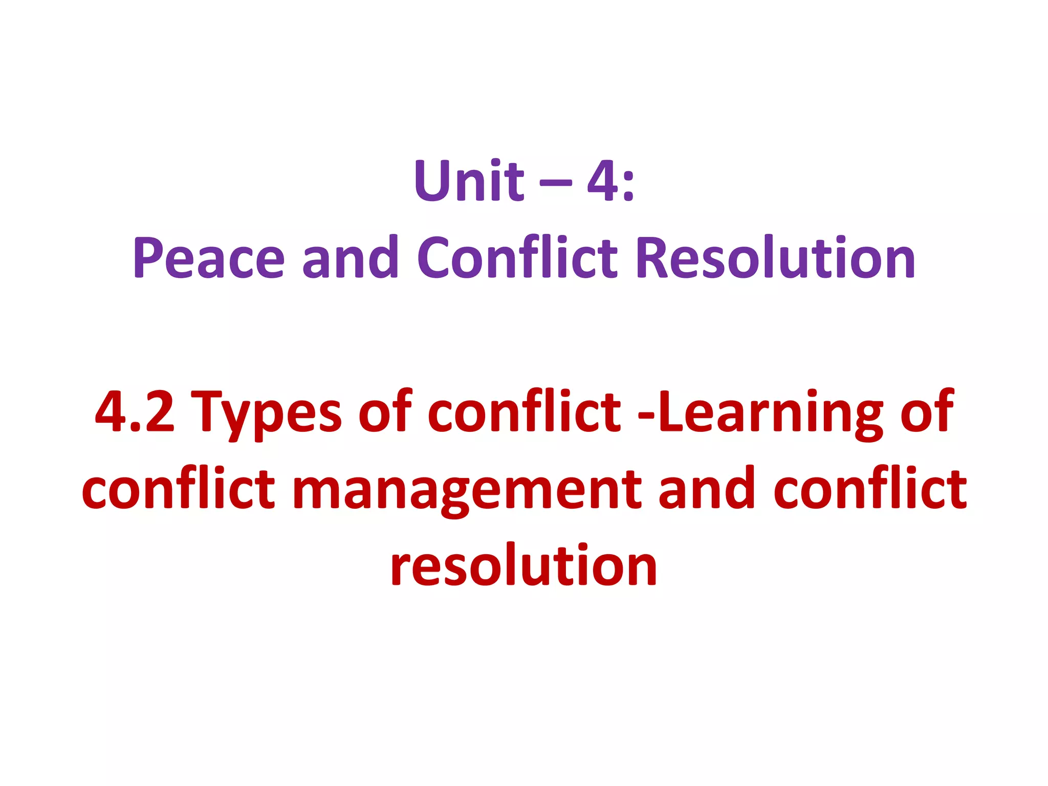 Peace and Conflict Resolution | PPTX