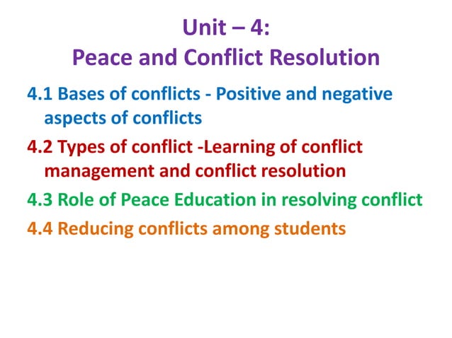 Peace and Conflict Resolution | PPTX