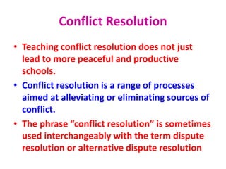 Peace and Conflict Resolution | PPTX