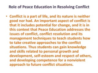 Peace and Conflict Resolution | PPTX
