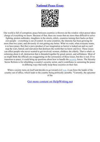Peace Essay Topics | PDF