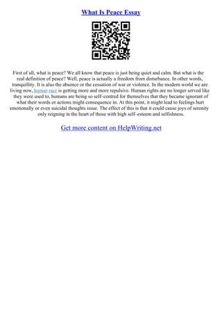 Peace Essay Topics | PDF