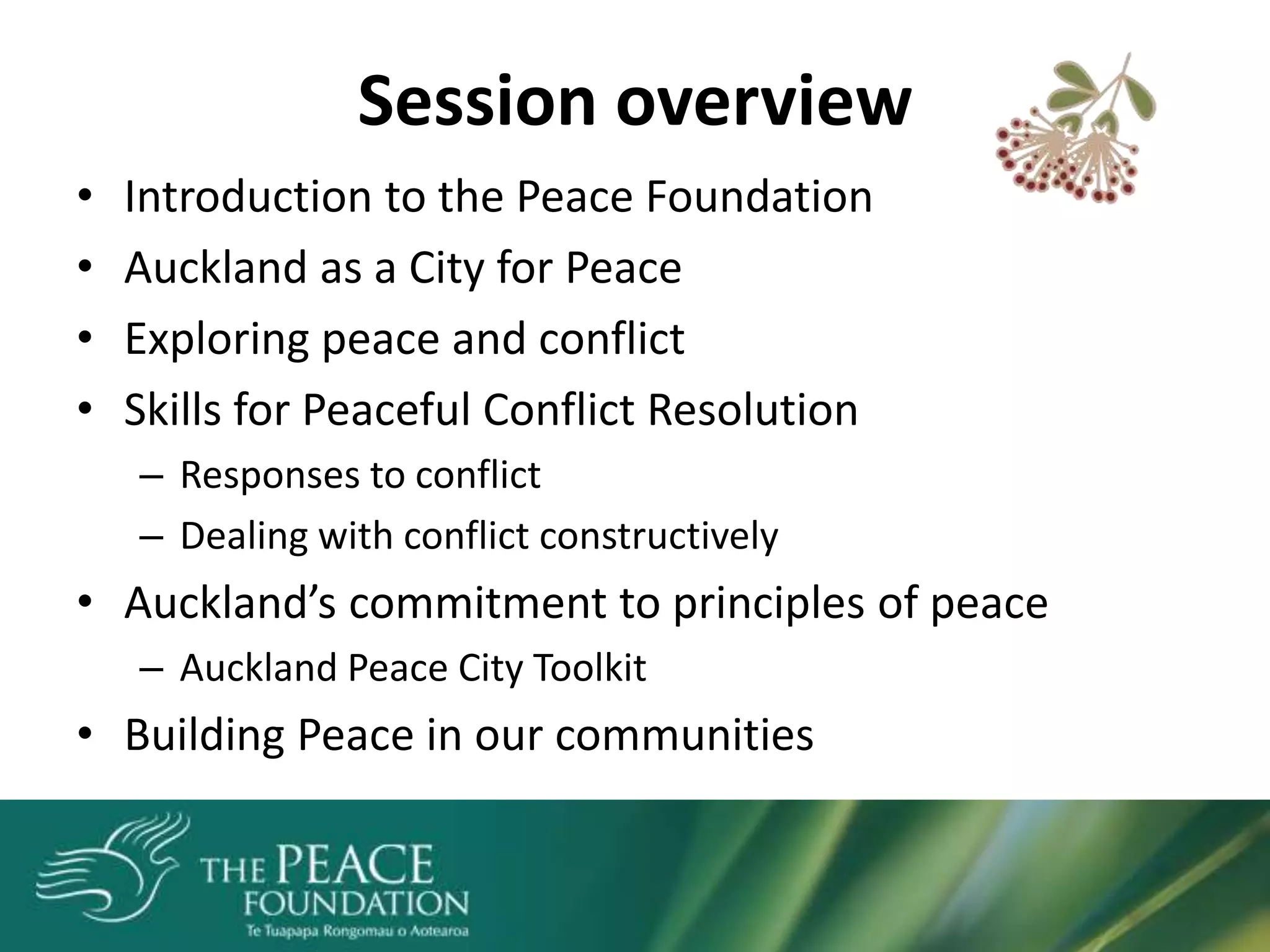 Peaceful conflict resolution peace foundation | PPT