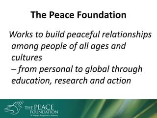 Peaceful conflict resolution peace foundation | PPT