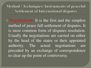 Peaceful settlement of international dispute | PDF