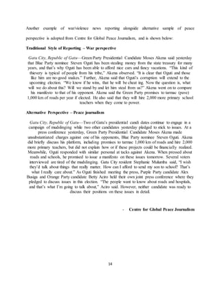 Peace journalism: Johan Galtug's Approach | PDF