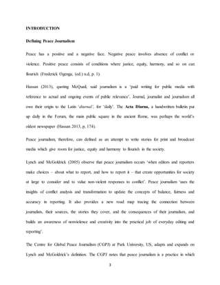 Peace journalism: Johan Galtug's Approach | PDF