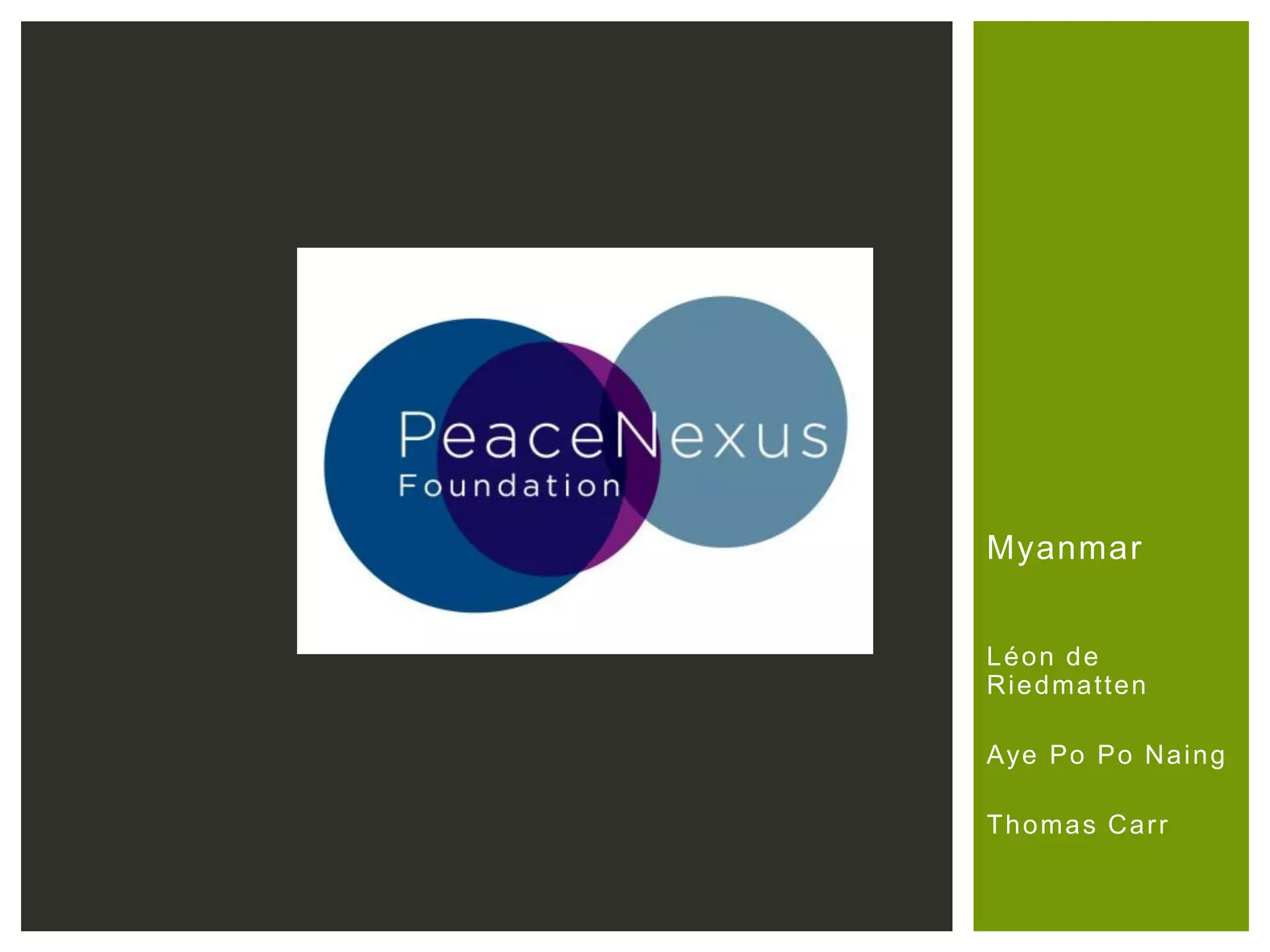 PeaceNexus Foundation - Sophia Naing | PDF