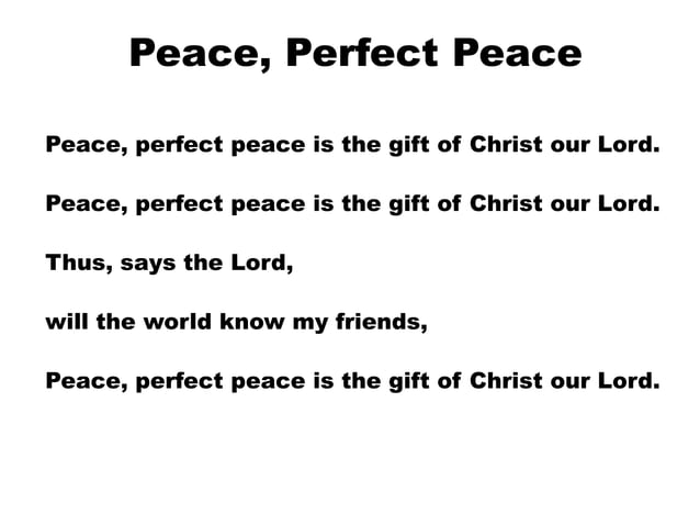 Peace, perfect peace (HTPD School, Peace Day) | PPT