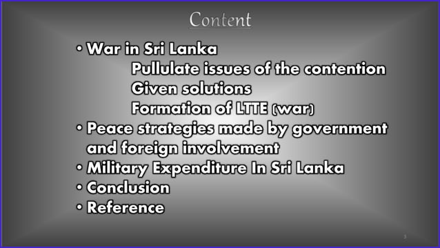 Peace process and militry expnditure in sri lankan civil war | PPT